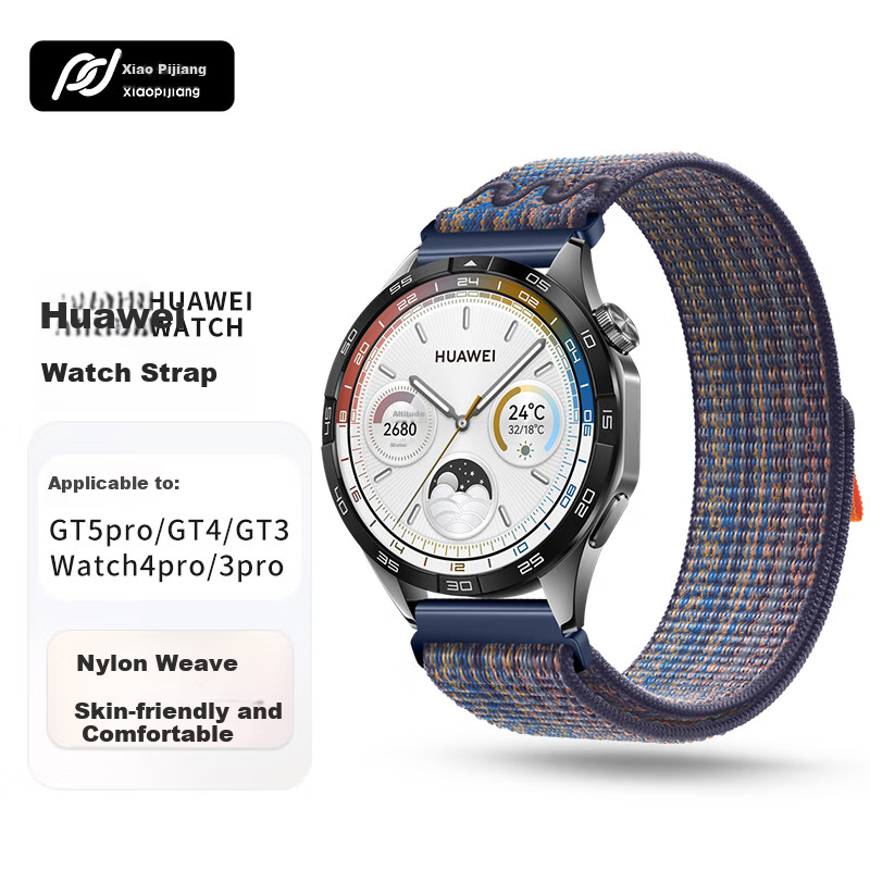 Nylon Loop Watch Band для Huawei Watch GT4/GT3 Pro/Watch 4/Pro/Watch 3, Honor, Samsung, Xiaomi Watch