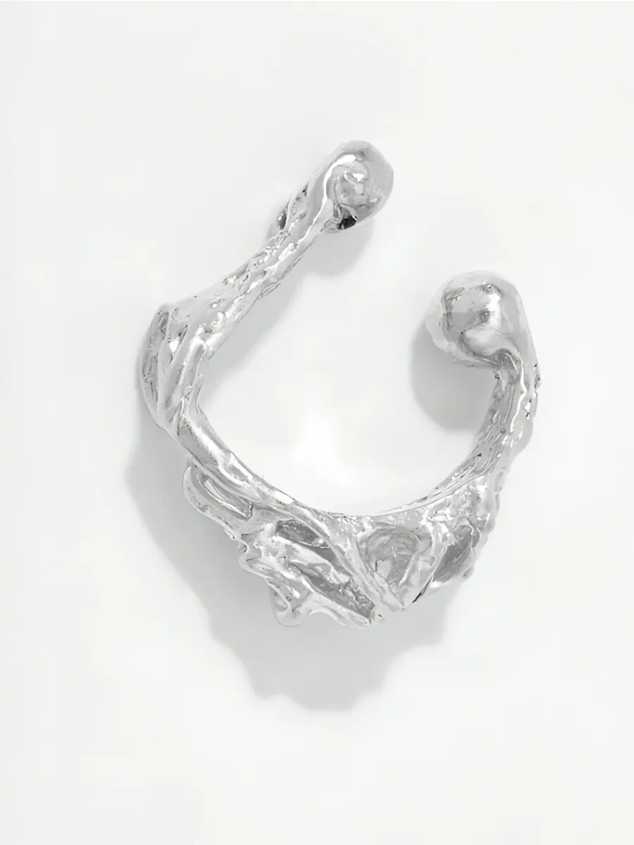 Серьги каффы, серебро, 925 проба