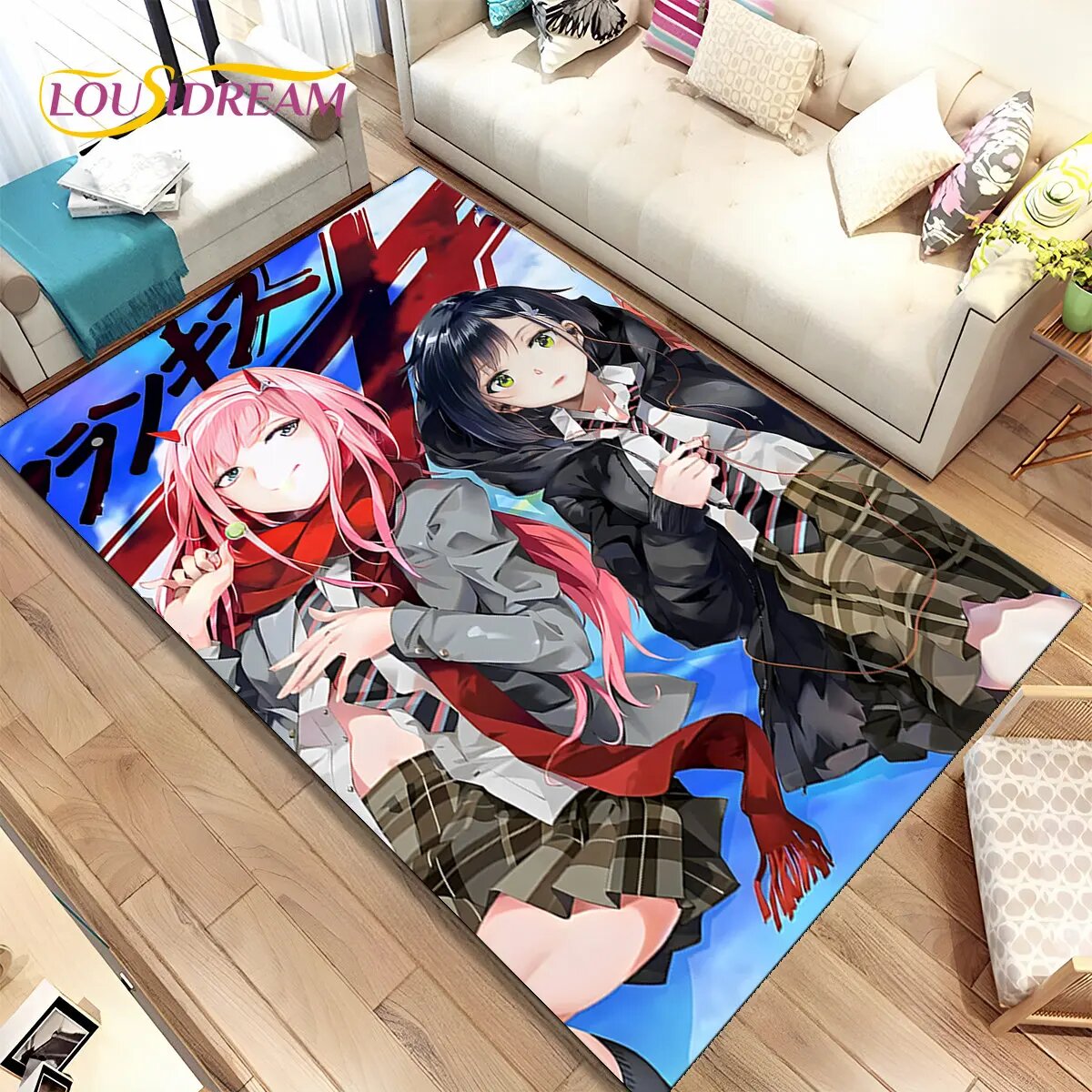Коврик Anime Zero Two, 60x90см, Бордовый, Color: 21