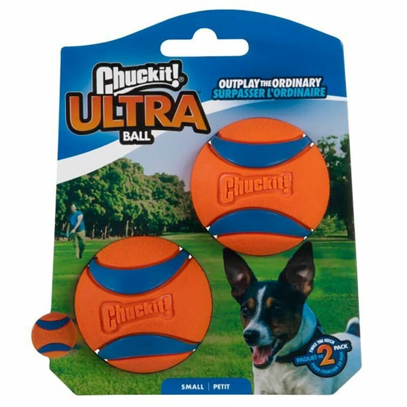 Chuckit! Ultra Ball S, игрушка для собак мелких пород, интерактивный мяч, 51 мм, 2 шт.