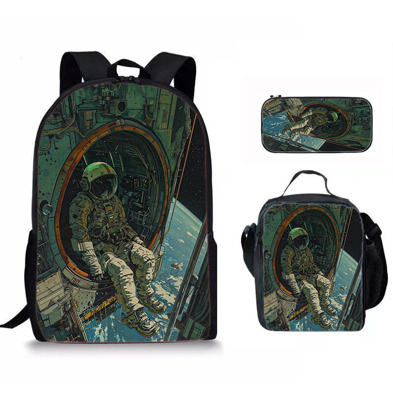 Рюкзак школьный для мальчиков Набор из трех предметов (рюкзак + сумка для еды + пенал)