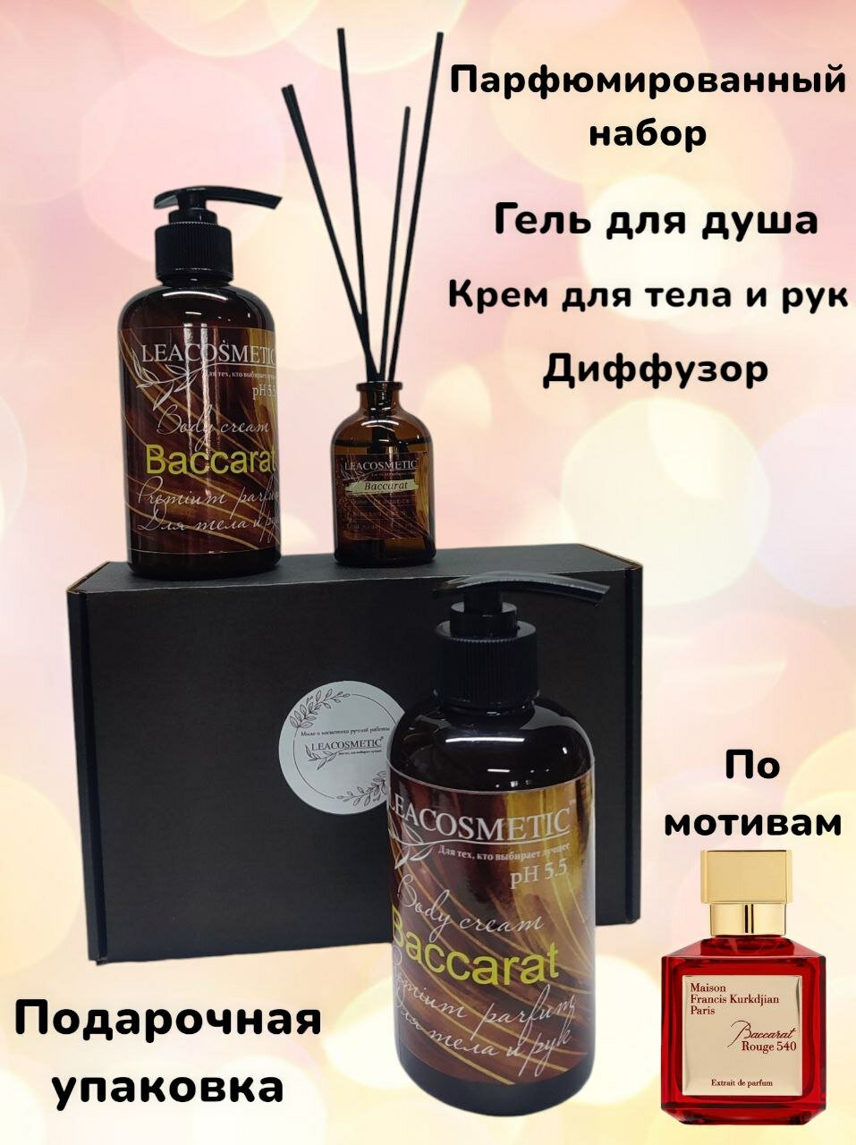 Набор Парфюмированный гель для душа, крем и диффузор