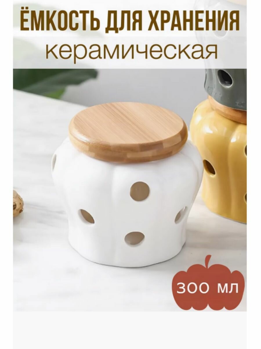 Емкость для хранения чеснока керамическая универсальная