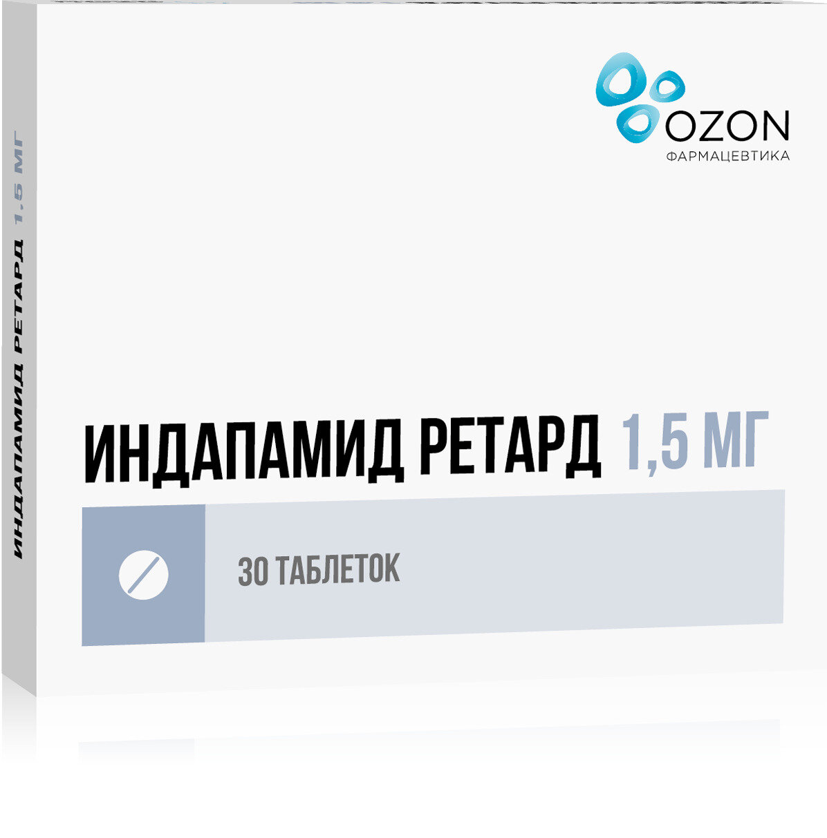Индапамид ретард, таблетки пролонг. покрыт. плен. об. 1.5 мг (Озон), 30 шт.