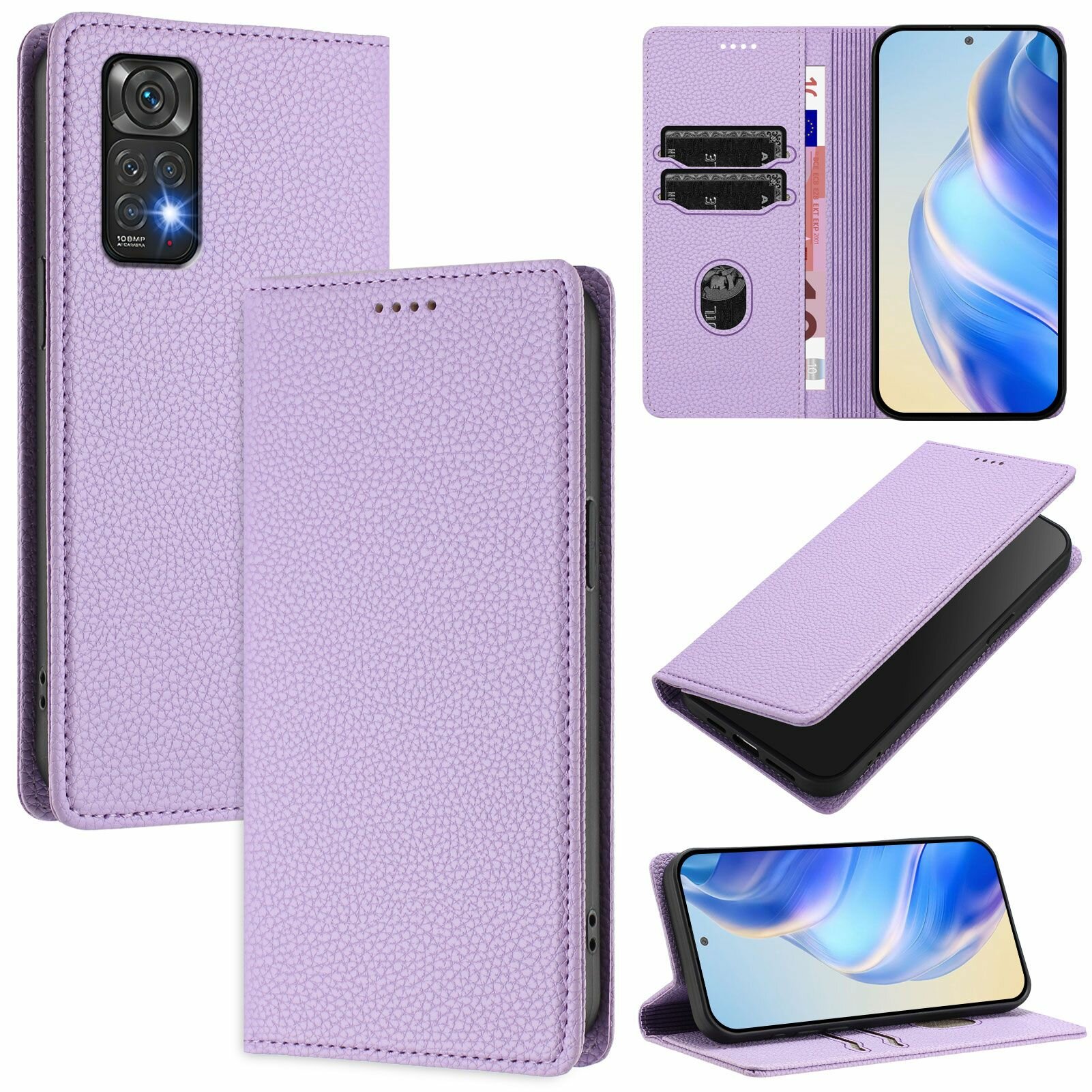Кожаный книжка чехол для Xiaomi Redmi Note 11 4G / Note 11S 4G/ Note 12S 4G( Сяоми Редми Ноут 11 4г Сяоми Редми Ноут 11S 4г 12S 4г ) с визитницей и RFID-блокировкой