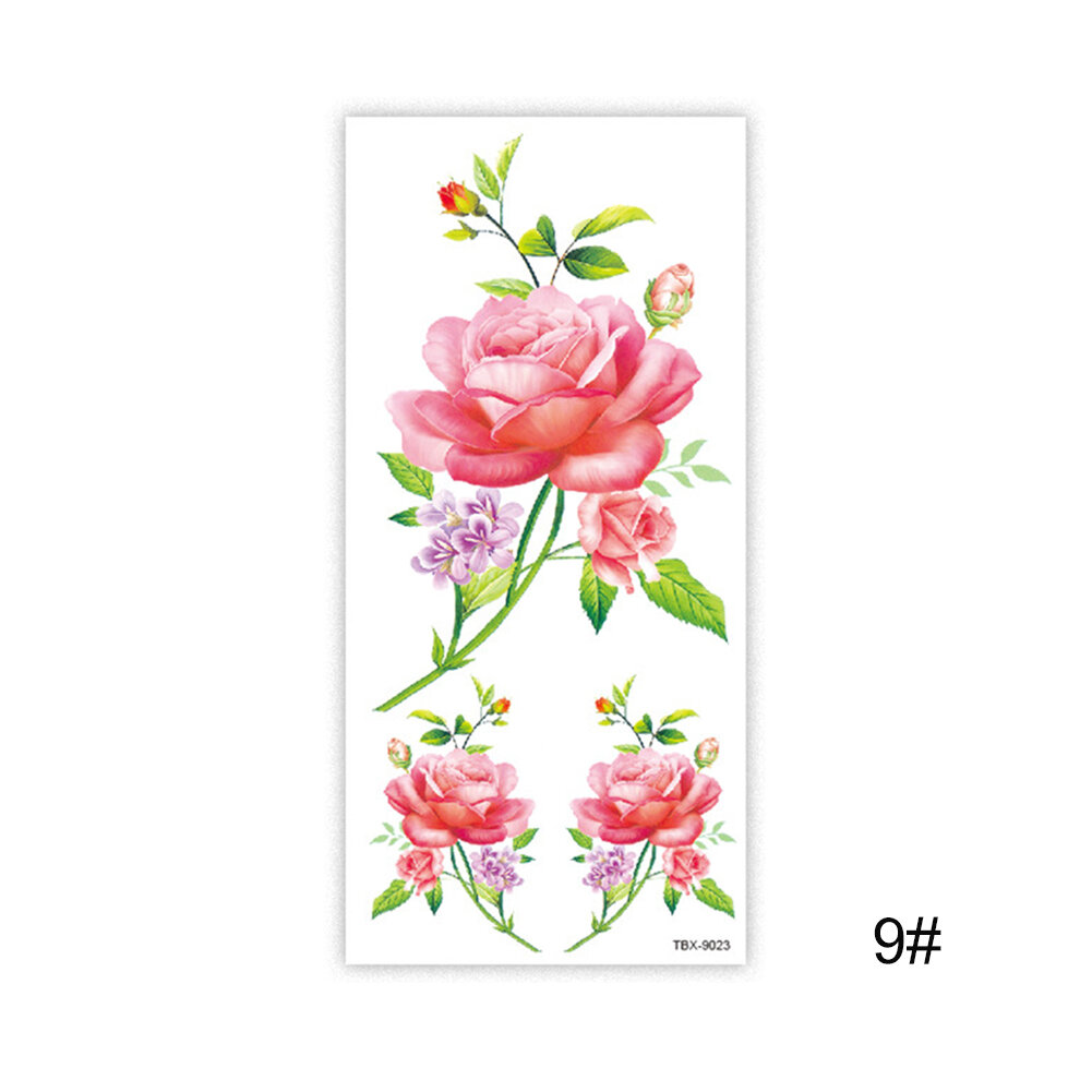 Водонепроницаемые временные тату наклейки с 3D розами для женщин на лето для рук и плеч