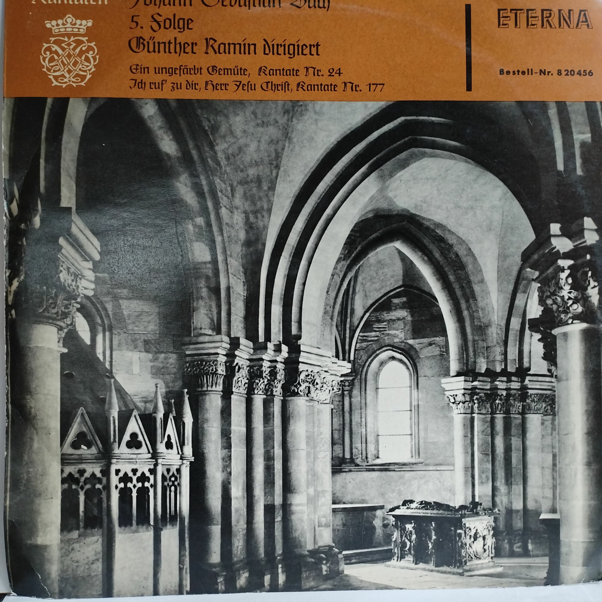 J. S. Bach / Gunther Ramin - 5 Folge: Kantate BWV 24, BWV 177 (1LP ETERNA, ГДР 1965, NМ/NМ)