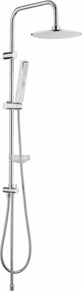 Душевая стойка Agger Marine S002cr хром, глянцевая, душевая система с тропическим душем, без смесителя, нержавеющая сталь