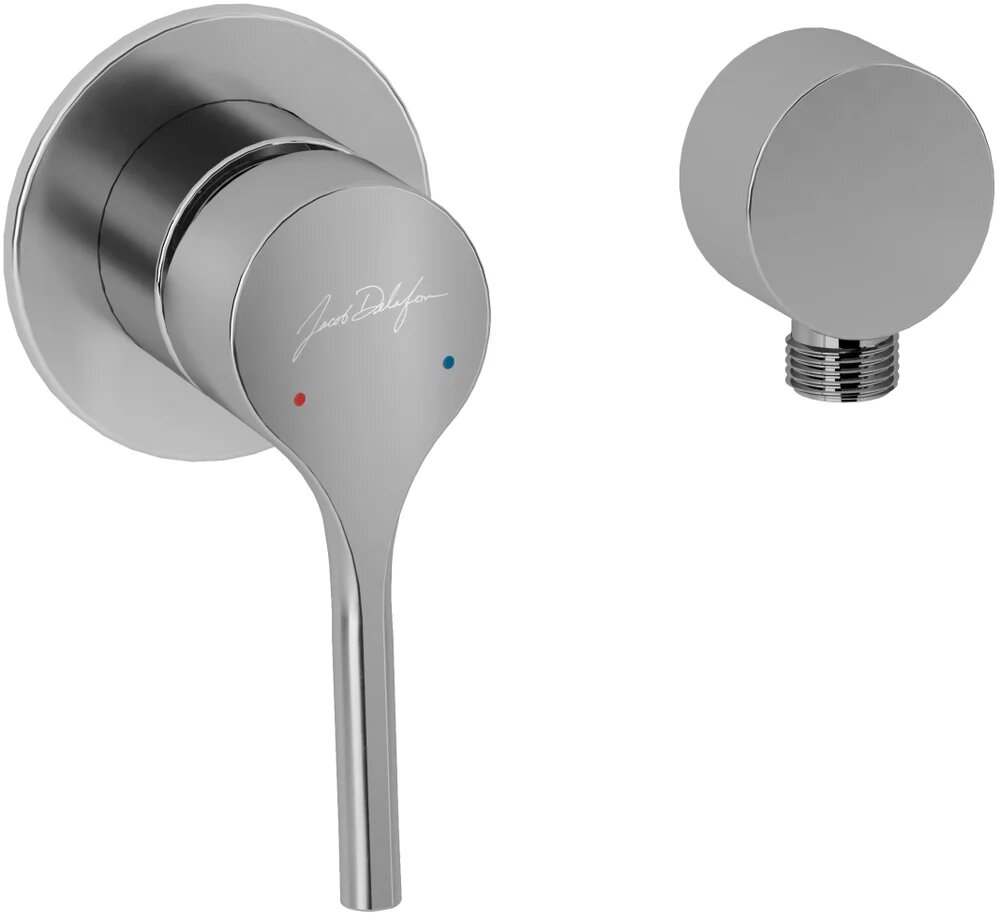 Встраиваемый смеситель для душа и ванны Jacob Delafon Elate E25754-CP С внутренней частью, латунный, рычажный, настенный, хром, глянцевый, с керамическим картриджем