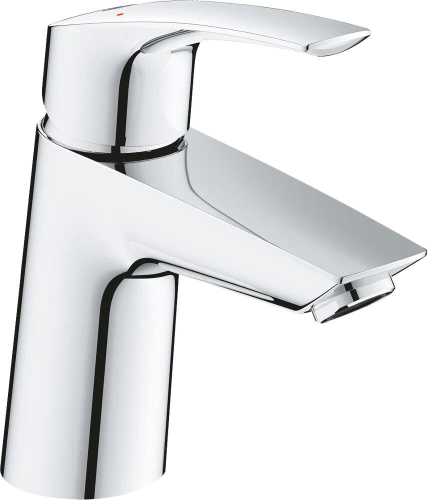 Смеситель для раковины Grohe Eurosmart 23968003 хром, глянцевый, кран для ванной в раковину, из латуни, рычажный, с керамическим картриджем, с функцией экономии расхода, с донным клапаном