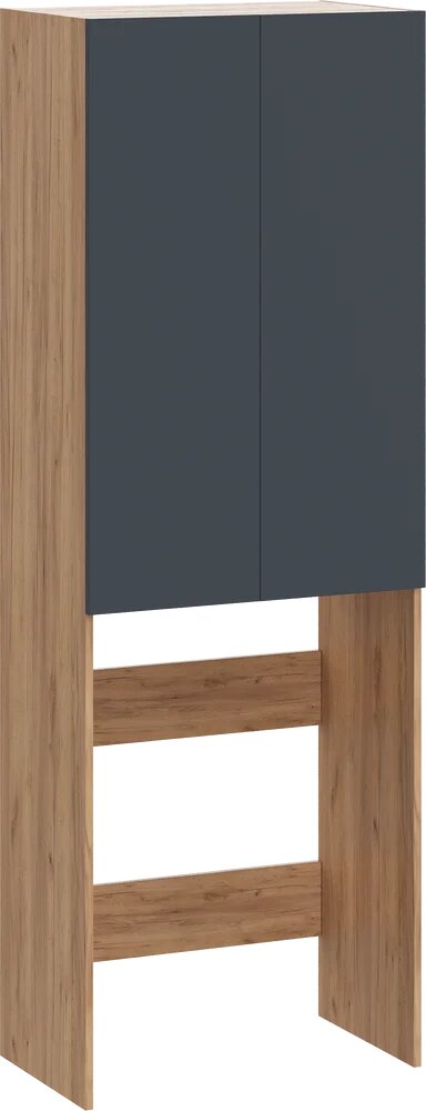 Шкаф пенал для ванной DIWO Суздаль 66 напольный над стиральной машиной, 66x190x40, дуб вотан, антрацит