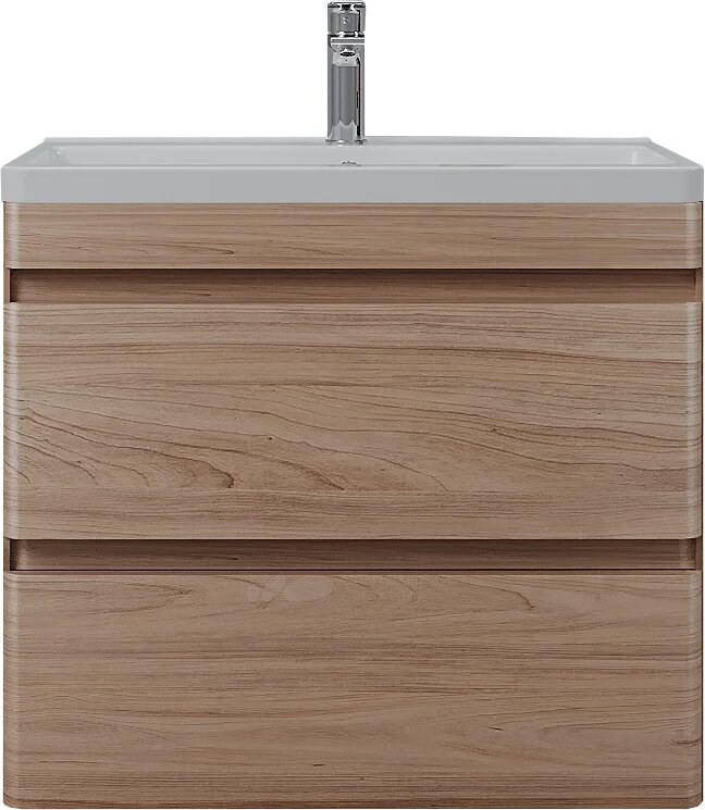 Тумба с раковиной Style Line Атлантика 70 Люкс Plus, подвесная, ясень перламутр