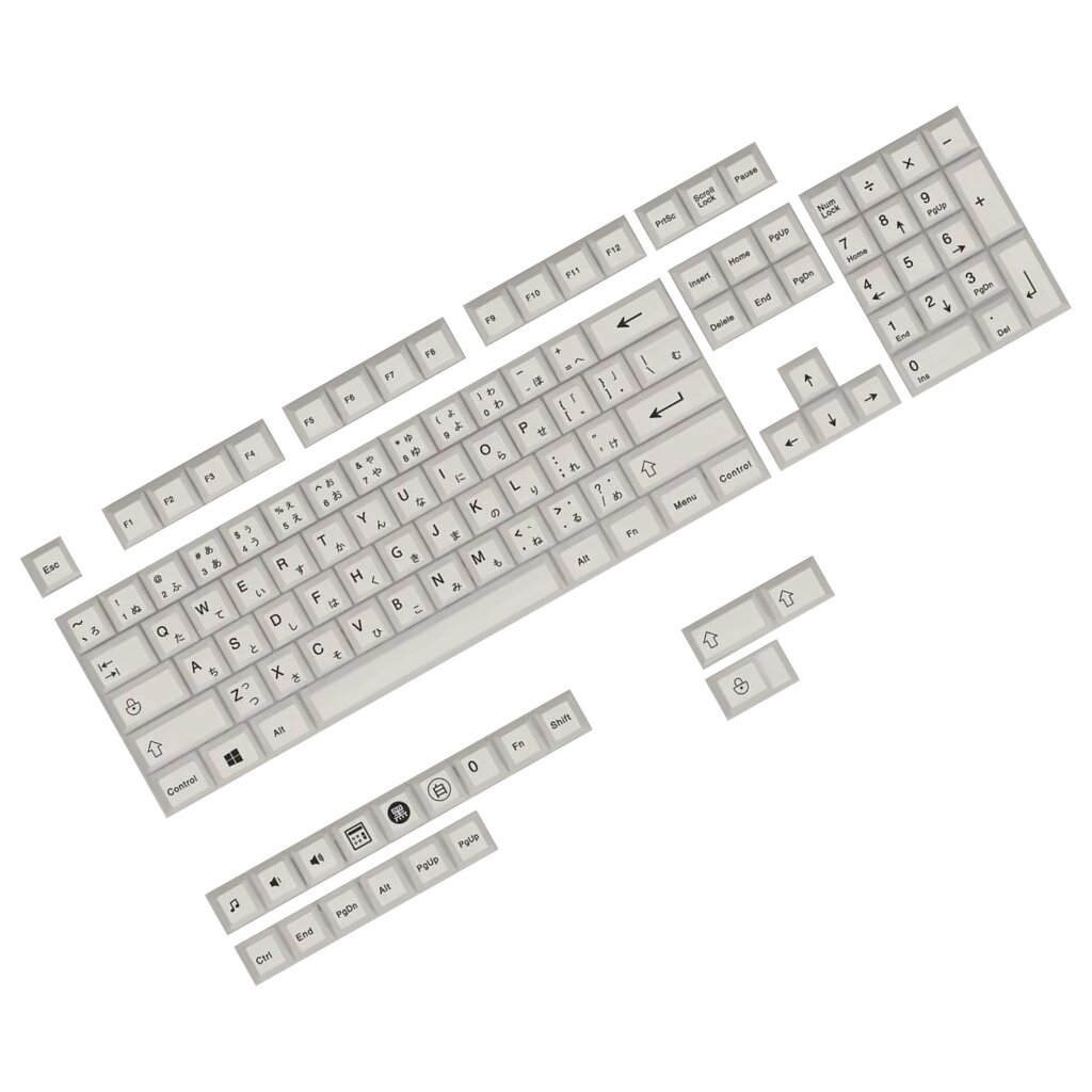 PBT Кейкапы 135 клавиш Минималистичные Белые Японские Кейкапы Сублимация XDA Профиль Для 61/87/104/108 Раскладок