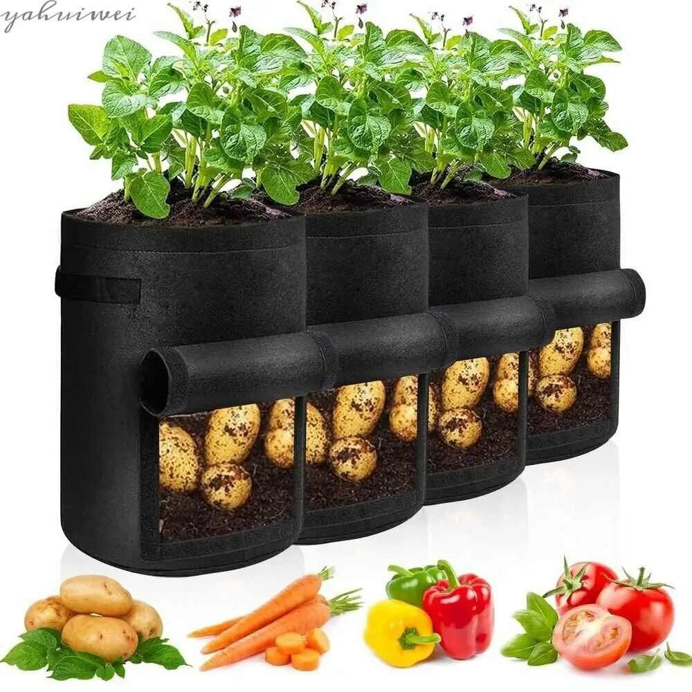 Горшок для цветов 38 л, 45 см, 4 шт, цвет темно-зеленый