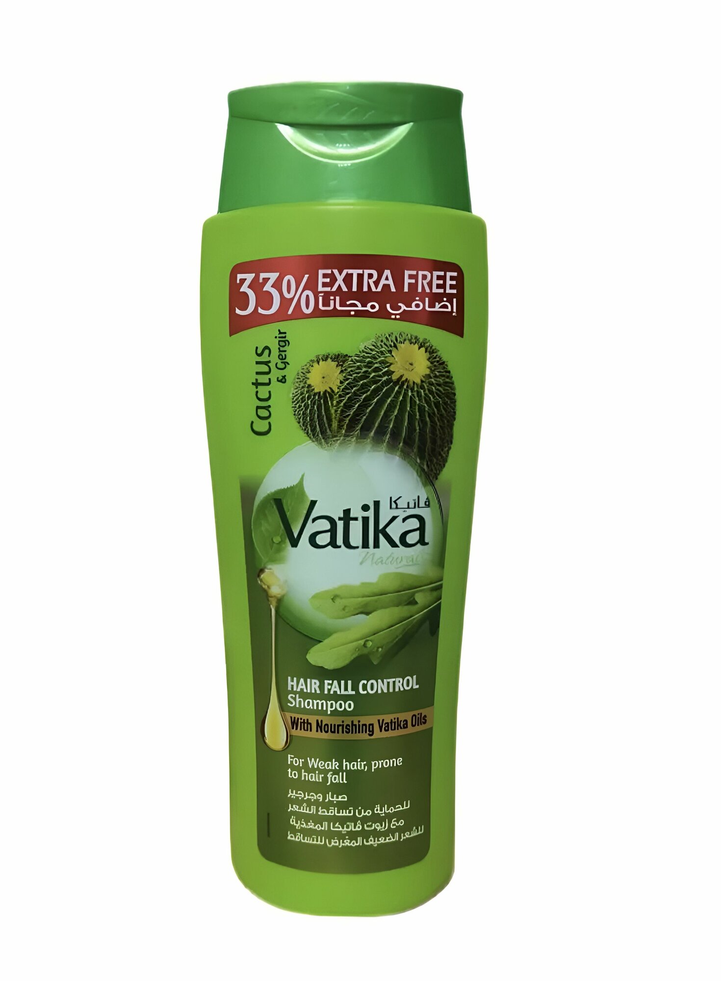 Dabur Vatika Шампунь Кактус и руккола против выпадения волос 400+132 мл в подарок (532 мл)