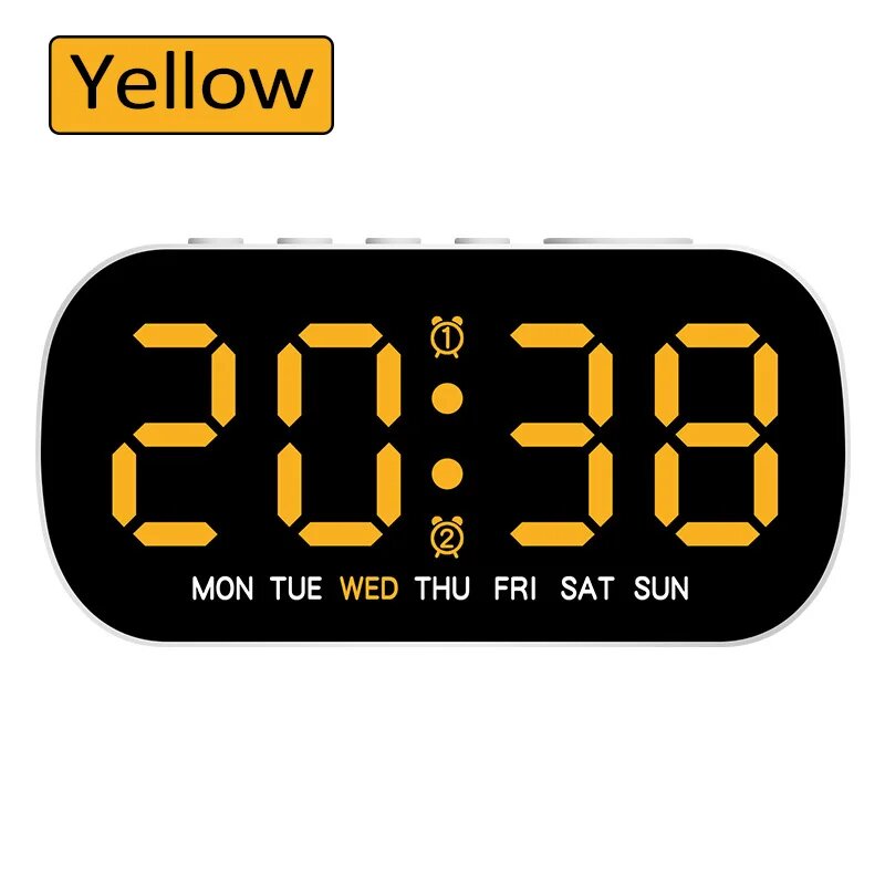 Цифровые настольные часы-будильник Желтый, Yellow