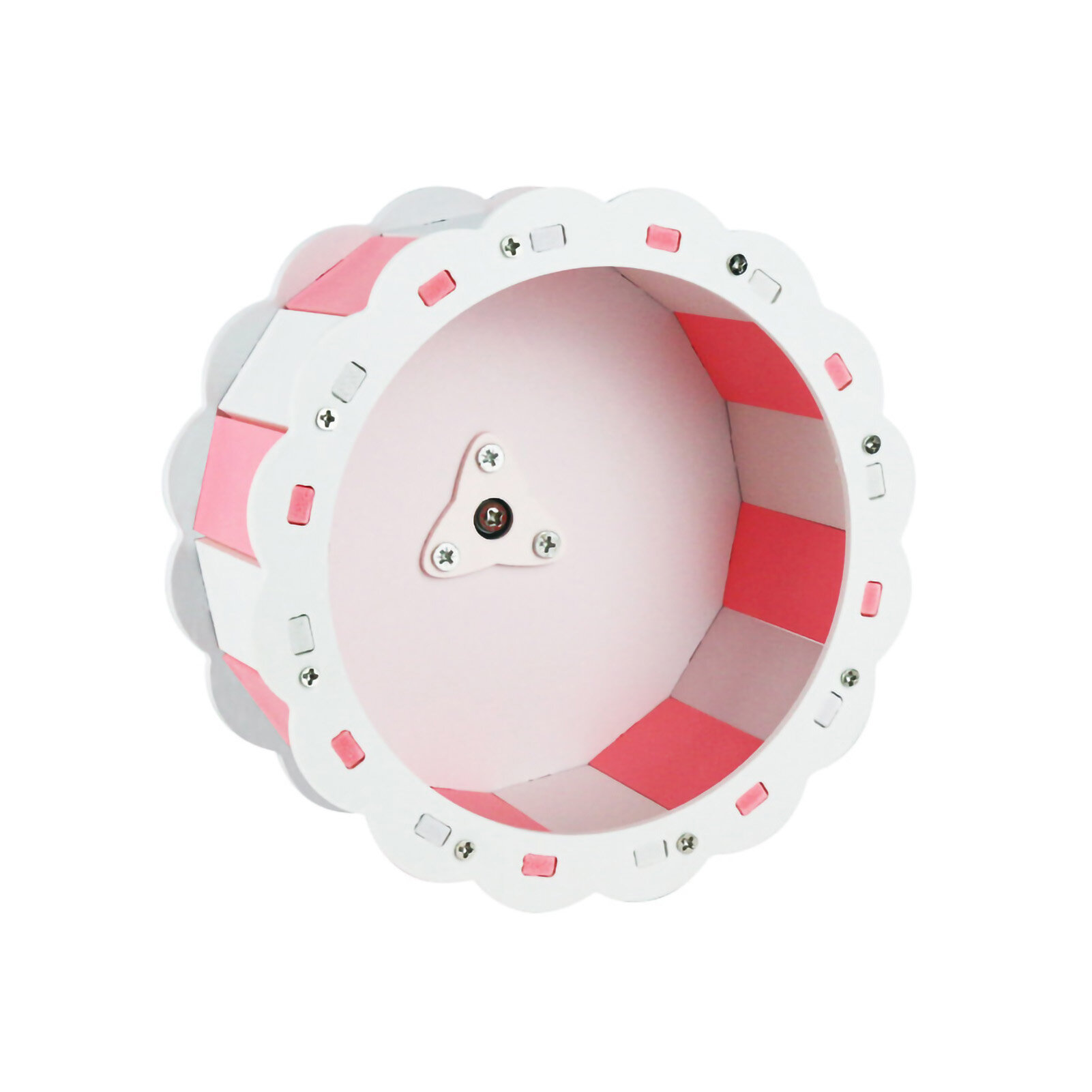 Бесшумное колесо для хомяка в форме подсолнуха из ПВХ с винтовой сборкой, для домашних животных, спортивное колесо для хомяков, два цвета: розовый сакура и белый, 22 см/8,7 дюйма