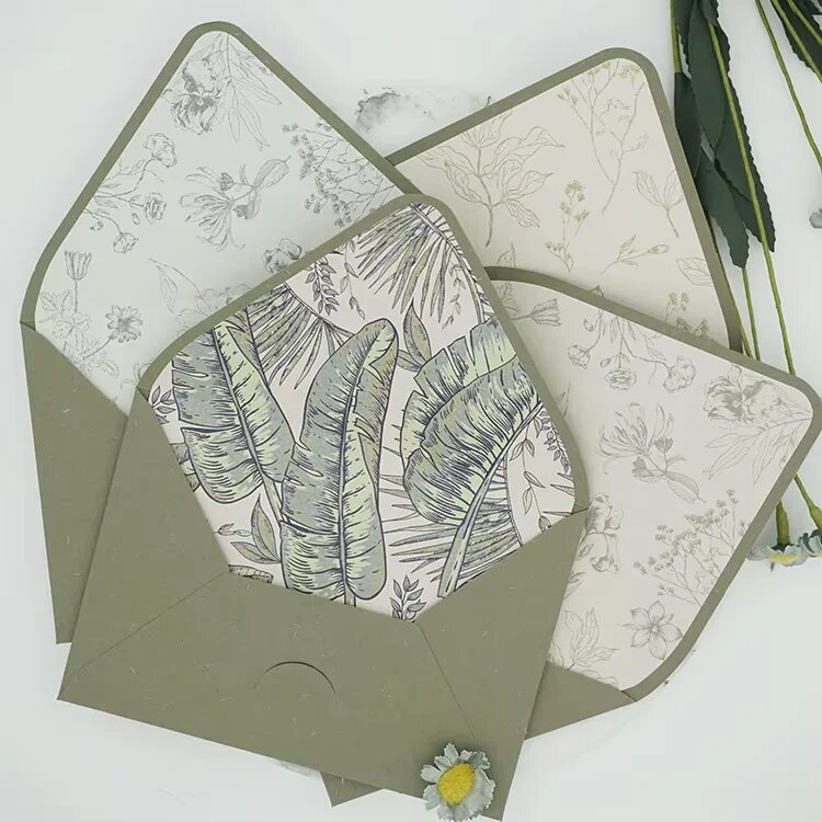 3 шт./лот, винтажные конверты в стиле вестерн, свадебные приглашения, конверты с подкладкой и принтом, приглашение на пояс, стационарные принадлежности