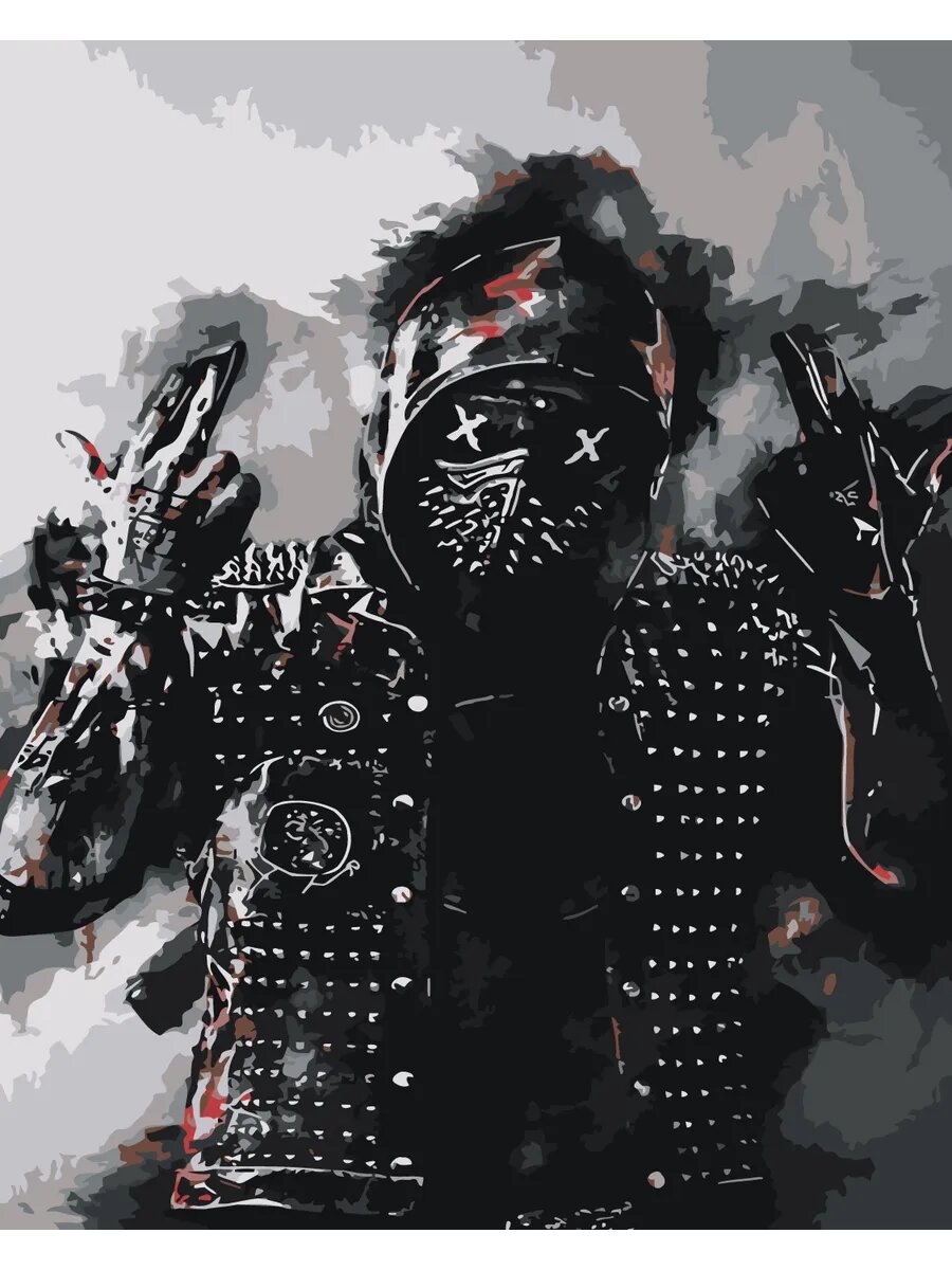 Картина по номерам Watch Dogs 2 Компьютерная Игра Маска