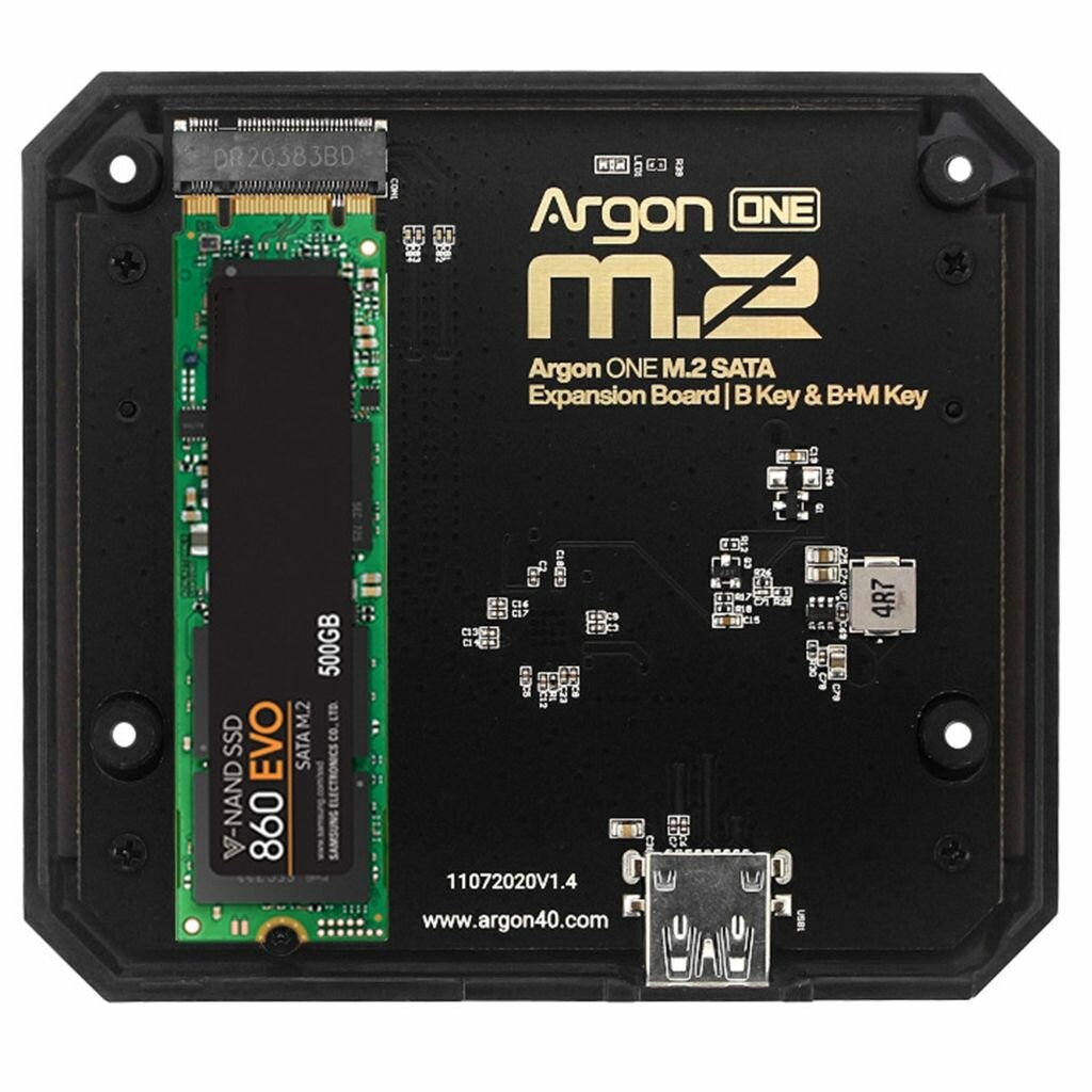 Плата расширения SSD USB3.0 на адаптер M.2 SATA NVME для RaspberryPi 4 ModelB Base Argon ONE V2, аксессуары чехлов
