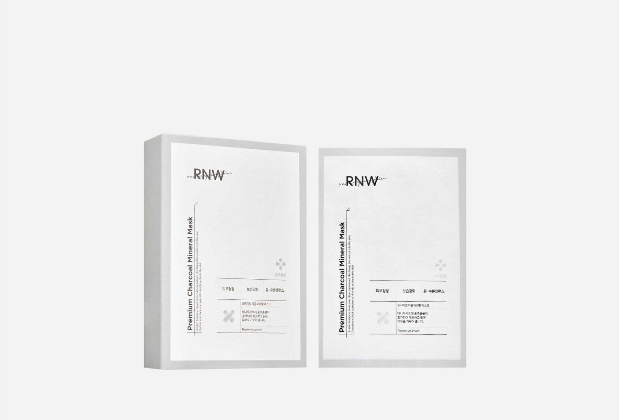 Набор тканевых масок для сужения пор RNW Premium Charcoal Mineral Mask 27 мл