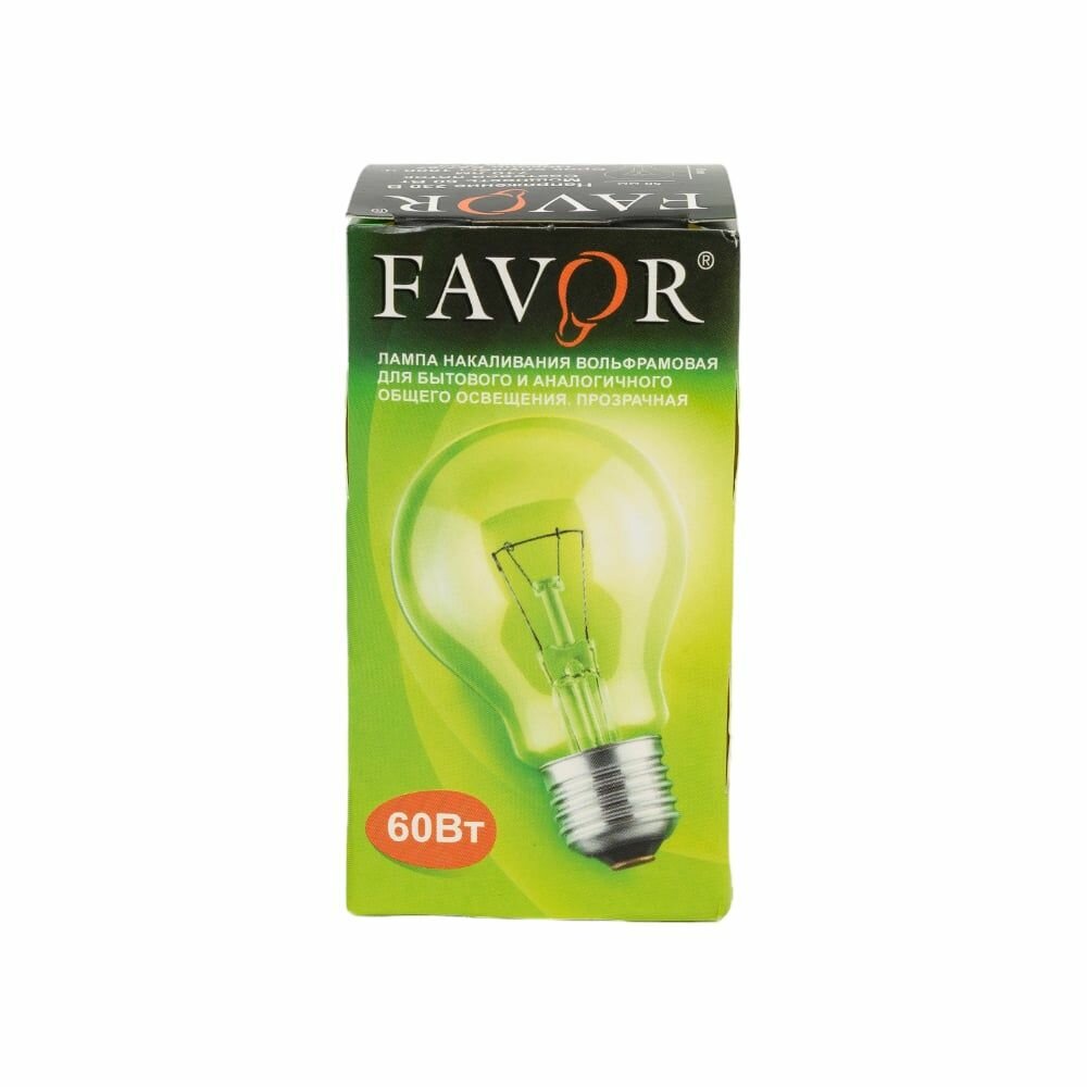 Лампа накаливания Б 230-60 60Вт E27 230В инд. ал. (100) Favor 8101303