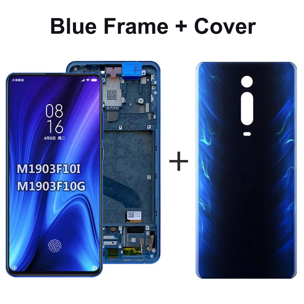 OLED для Xiaomi MI 9T Pro MI 9T ЖК-дисплей с цифровым преобразователем сенсорного экрана в сборе с рамкой для экрана Xiaomi Redmi K20 Pro K20 OLED Blue FrameCover