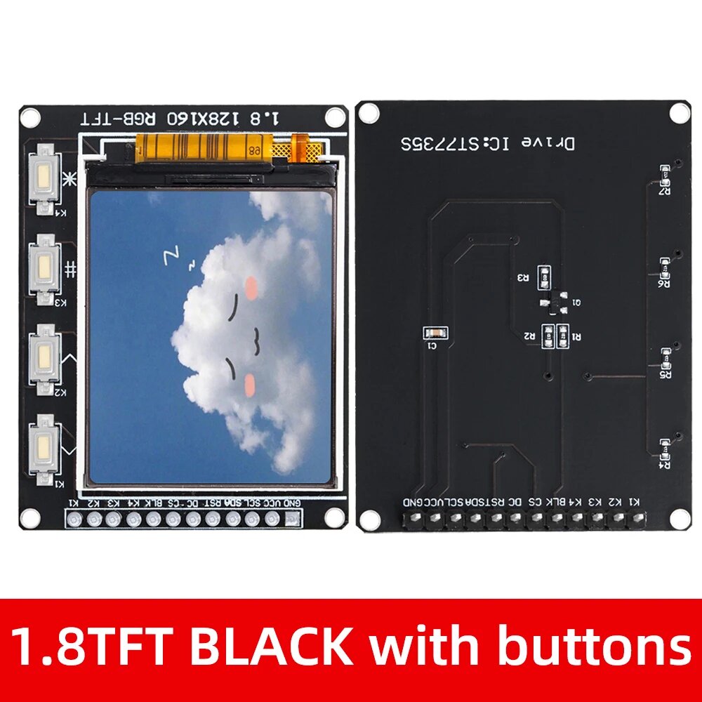 TFT ЖК-дисплей 1.8 дюйма для Arduino/Raspberry Pi baishundianzi With buttons1pc