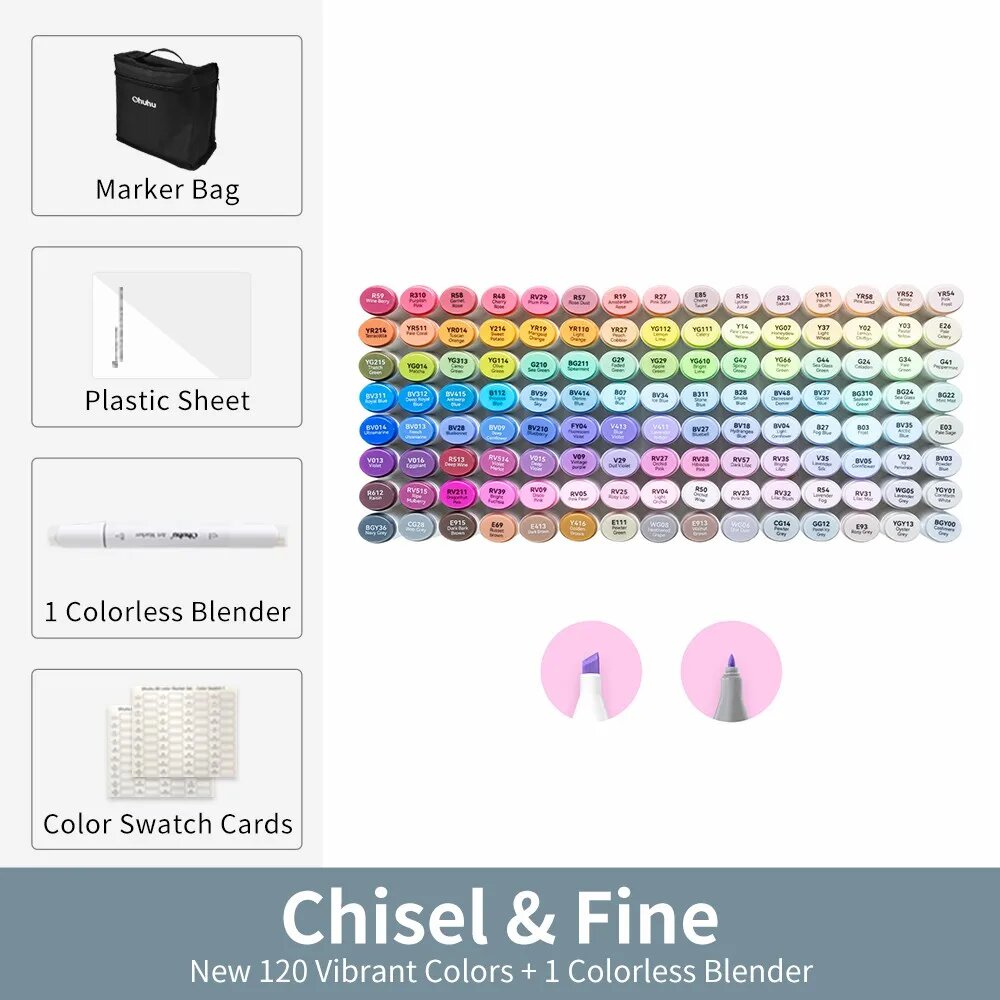 Художественные маркеры Ohuhu Oahu 120 цветов