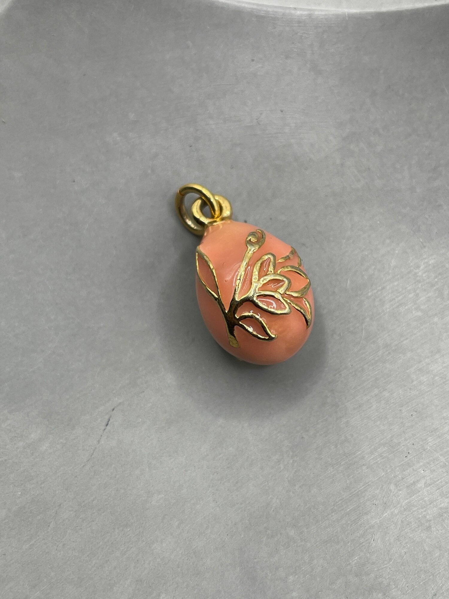 Винтажный позолоченный кулон, эмаль