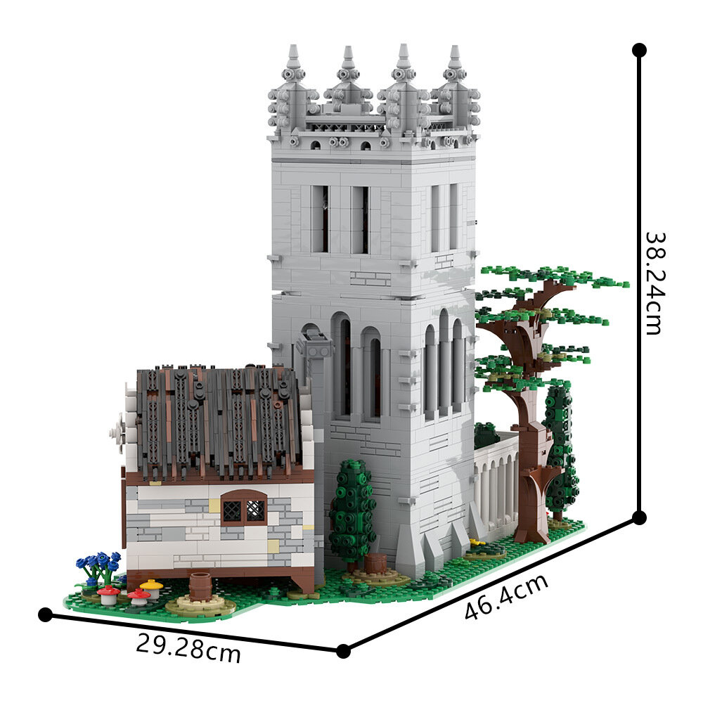 MOC Средневековая библиотека, строительный блок, игрушка, Средневековая библиотека, совместимая с частицами LEGO, Прямая поставка