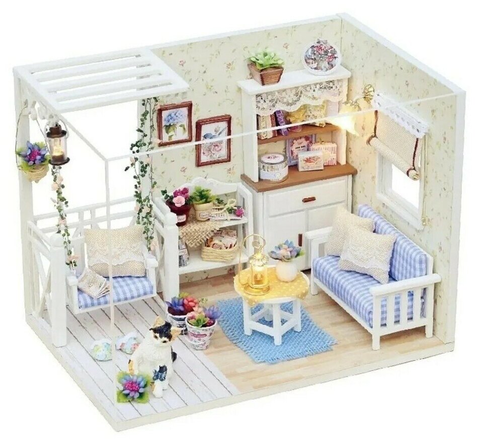 Интерьерный конструктор / Сборная модель / Румбокс Мечта котёнка (с защитным куполом) русская инструкция