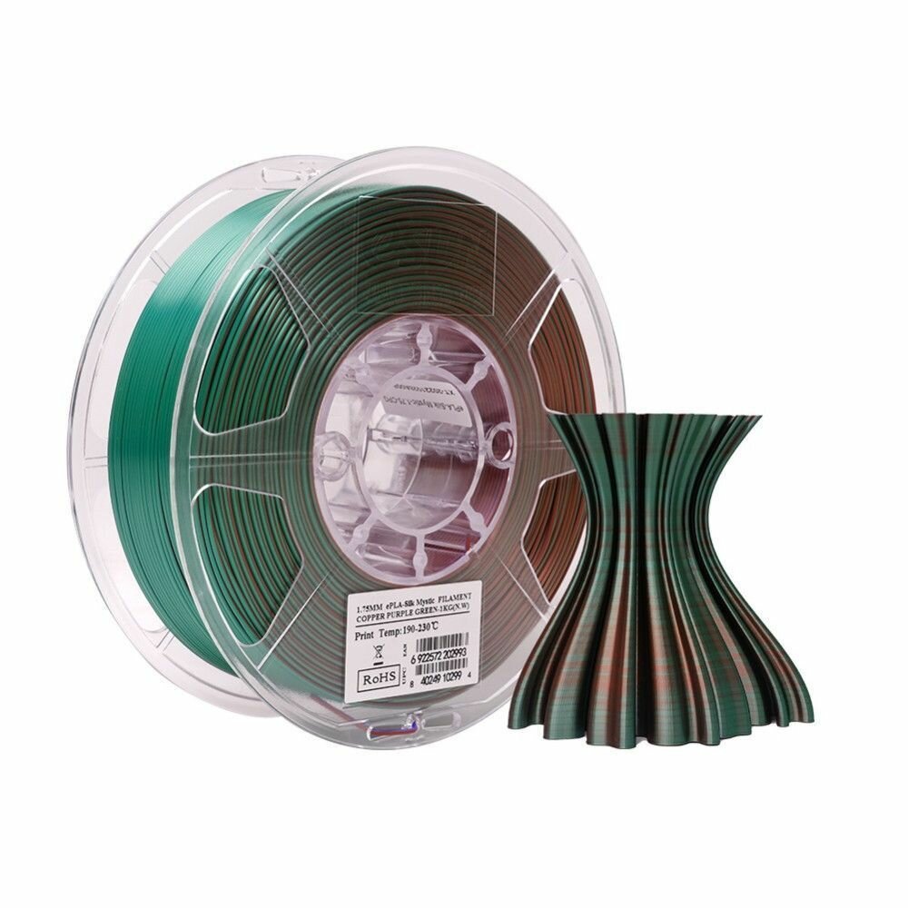 Катушка ePLA-Silk Mystic ESUN, 1.75 mm, 1кг, Copper Purple Green, PLA-SKMC175S-COZG1P1
