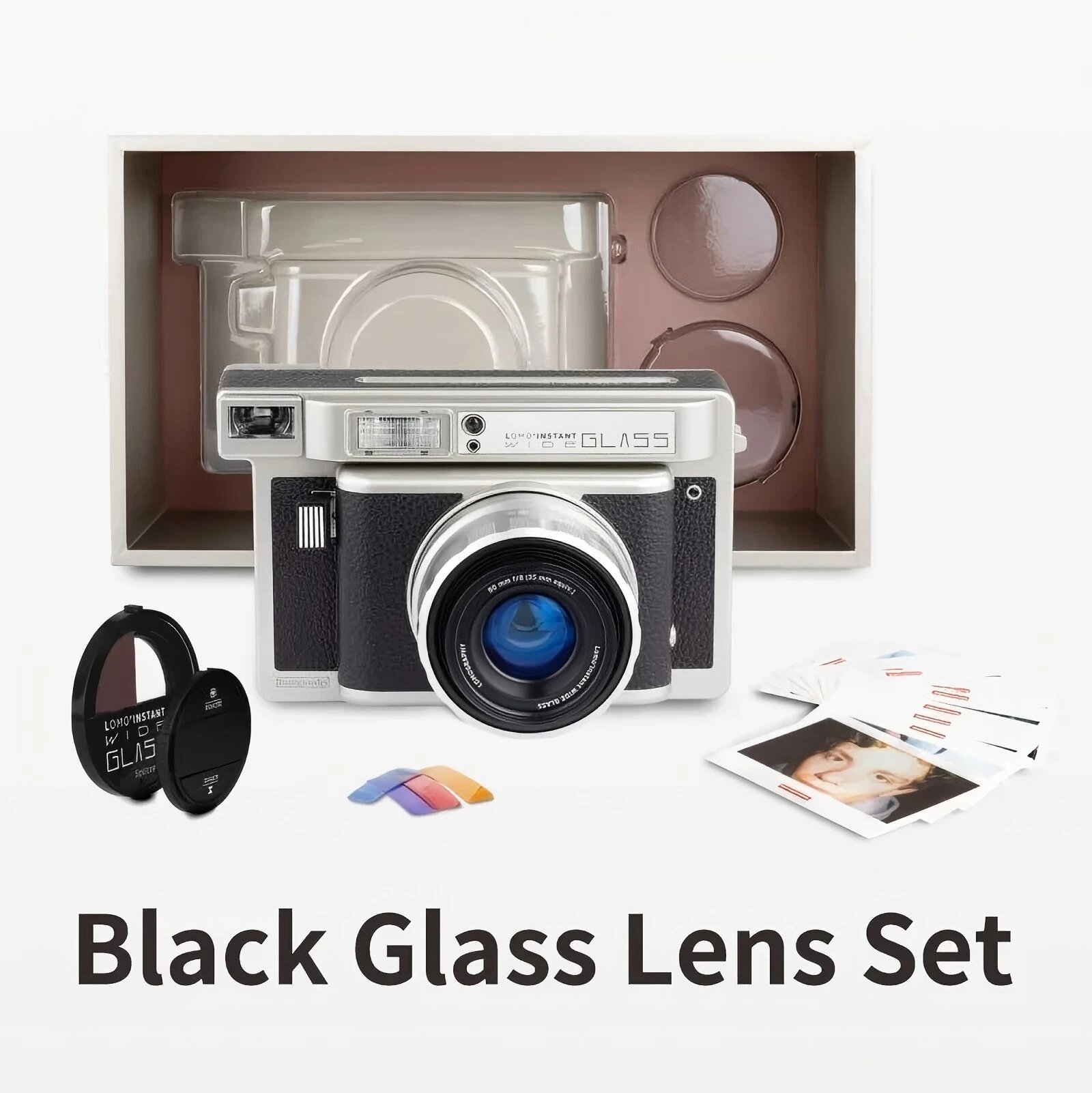 Lomography Lomo'Instant Wide Черная/Белая/Коричневая фотокамера Black Glass Lens Set