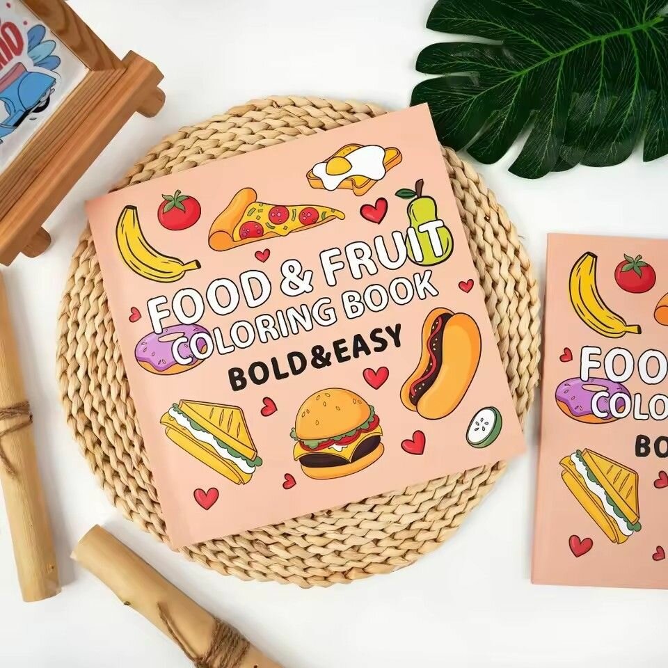 Раскраска для девочек "Food & Fruit coloring book"