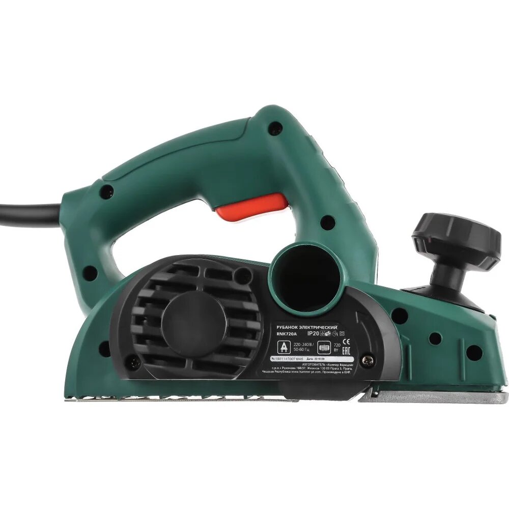 Рубанок HAMMER Flex RNK720A 583482 с регулируемой глубиной строгания, щеточным двигателем и бытовым назначением — фото 1