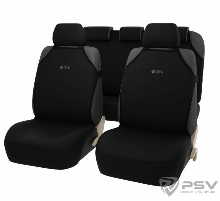 Чехлы авто майка к - т 9шт перед задн GTL Start Plus черные универсальный на все модели 126262
