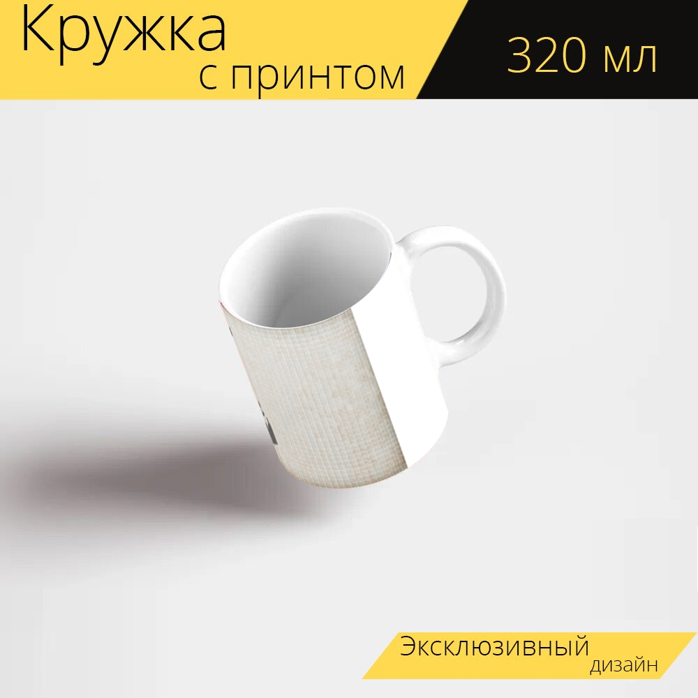 Кружка с рисунком, принтом "Собаки Искусство Vintage фона Французский бульдог, собаки на старинных текстуры искусства фоне белья собаки французский бульдог животное винтаж." 320 мл.