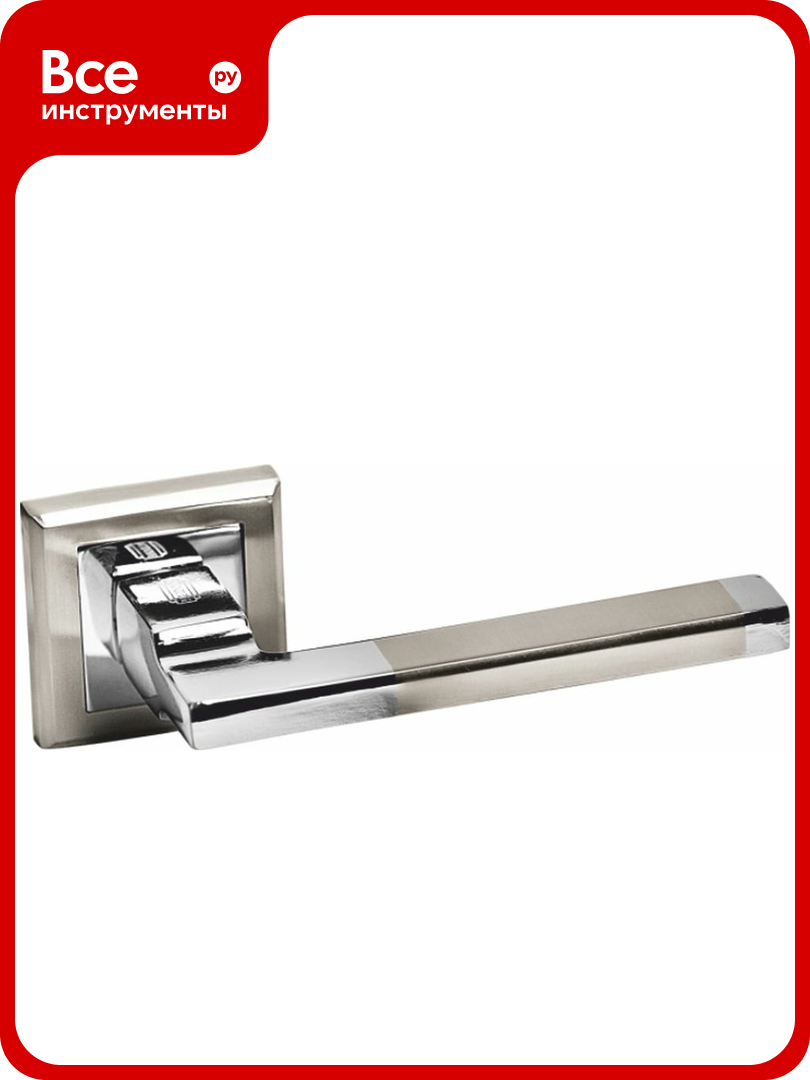 Ручка PALIDORE A-220 HH/PC белый никель/хром блестящий, алюминиевый корпус, покрытие, межкомнатные двери