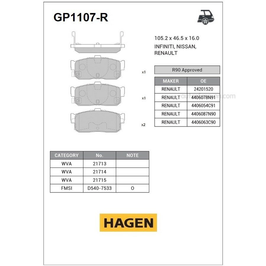 SANGSIN BRAKE GP1107R колодки тормозные задние "HARDRON"