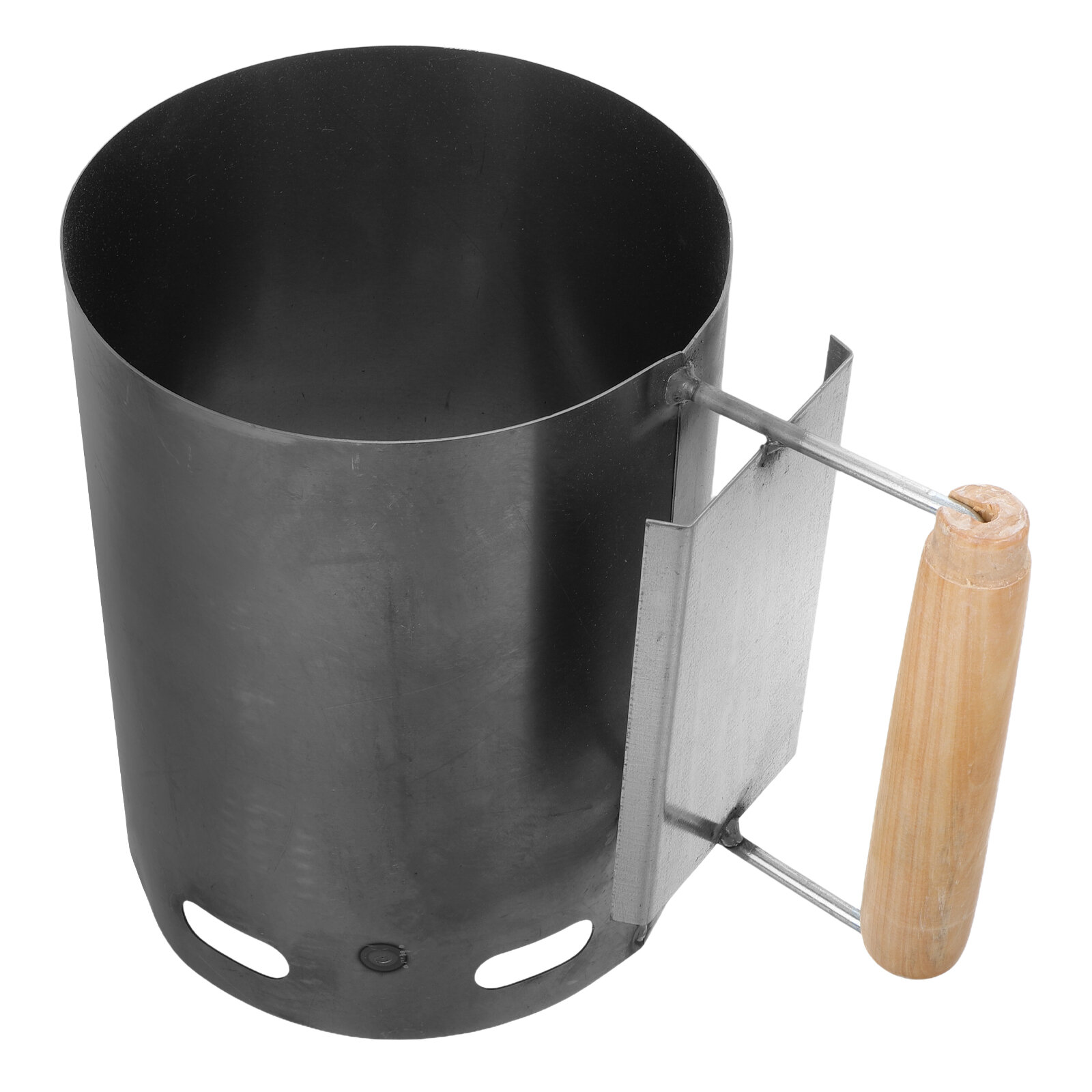 Угольная шашлычница с толстой стенкой и деревянной ручкой для быстрого розжига на улице