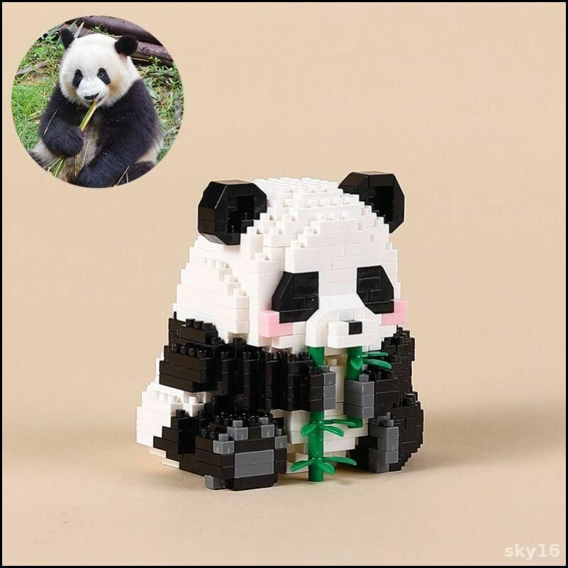 Эксклюзивный 3D конструктор Панда бамбуковый медведь для детского творчества миниатюрный