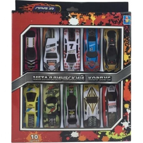 Набор 1toy Драйв металлических машинок, инерционные 10 шт