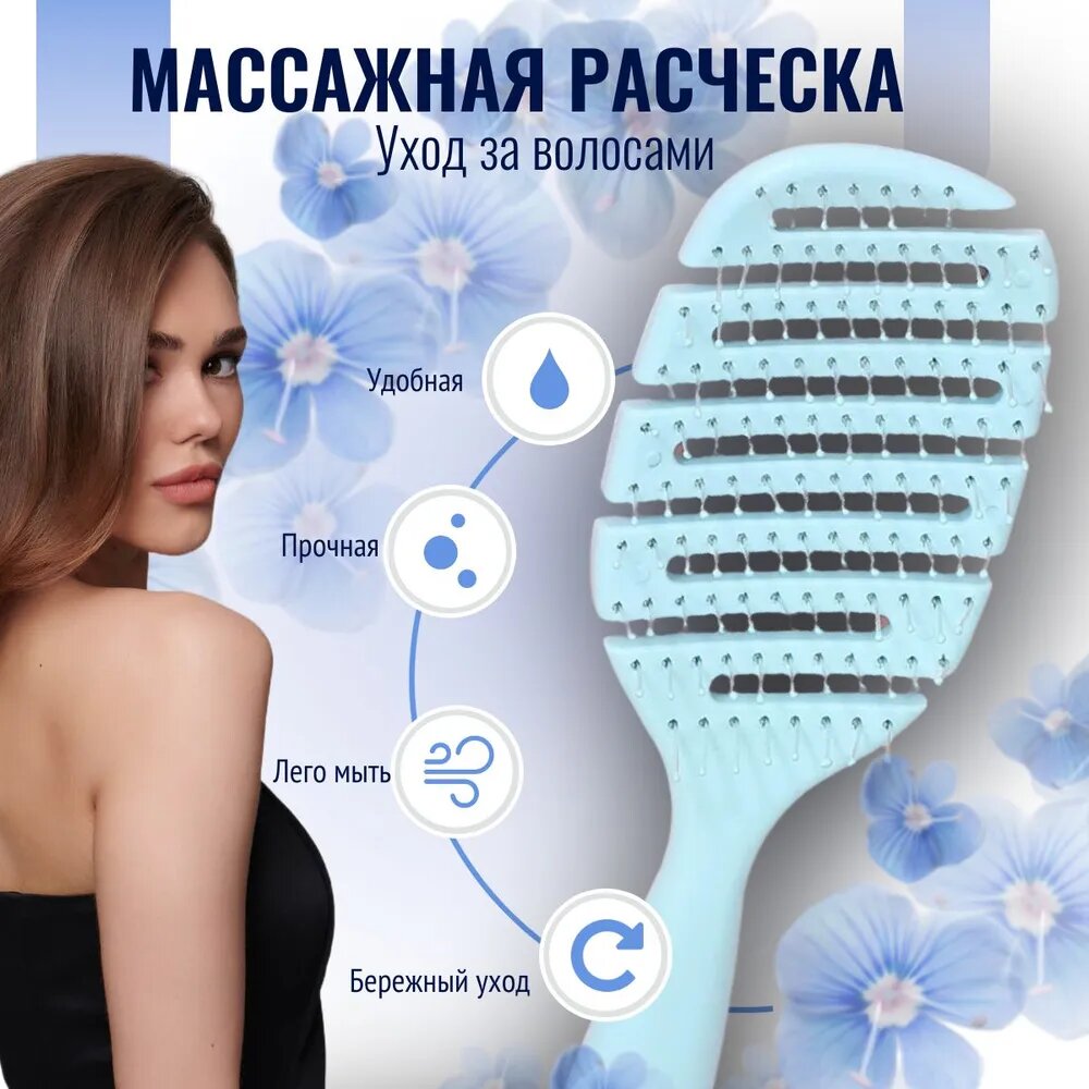 Массажная продувная расческа, антистатическая для распутывания волос, для сушки и укладки мокрых волос