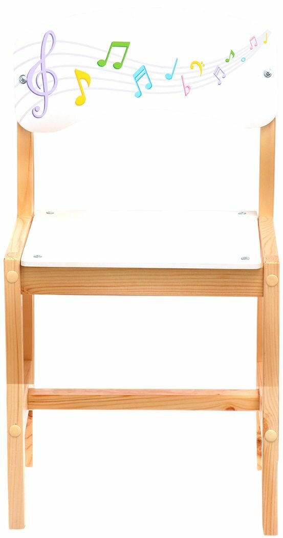 Стул деревянный регулируемый "Яркие нотки" для детей, группа роста 1-3, 29х33 см, растущий стульчик со спинкой и регулировкой высоты, мебель для малышей в детскую комнату