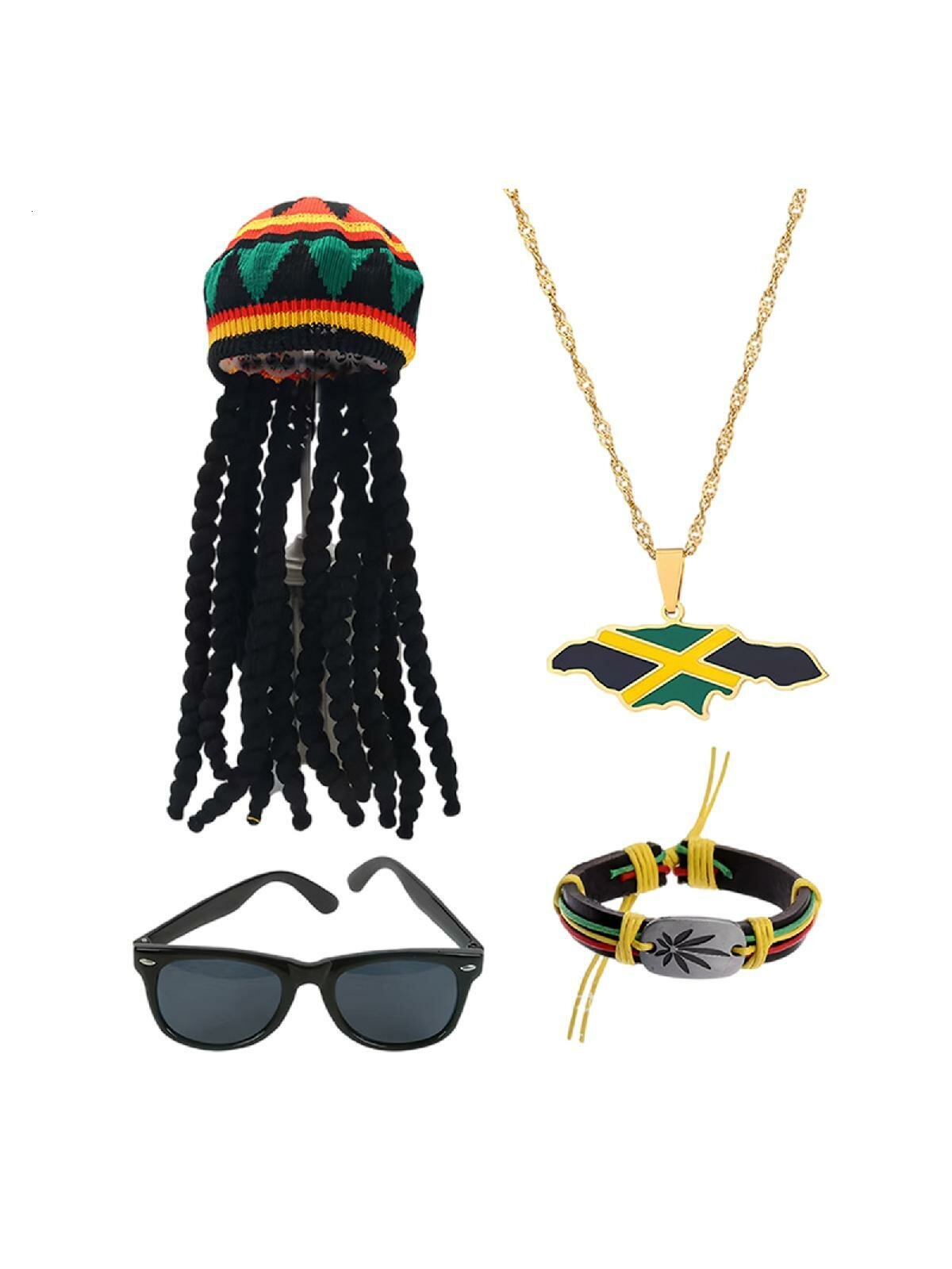 Комплект африканских серёжек в стиле раста, B6