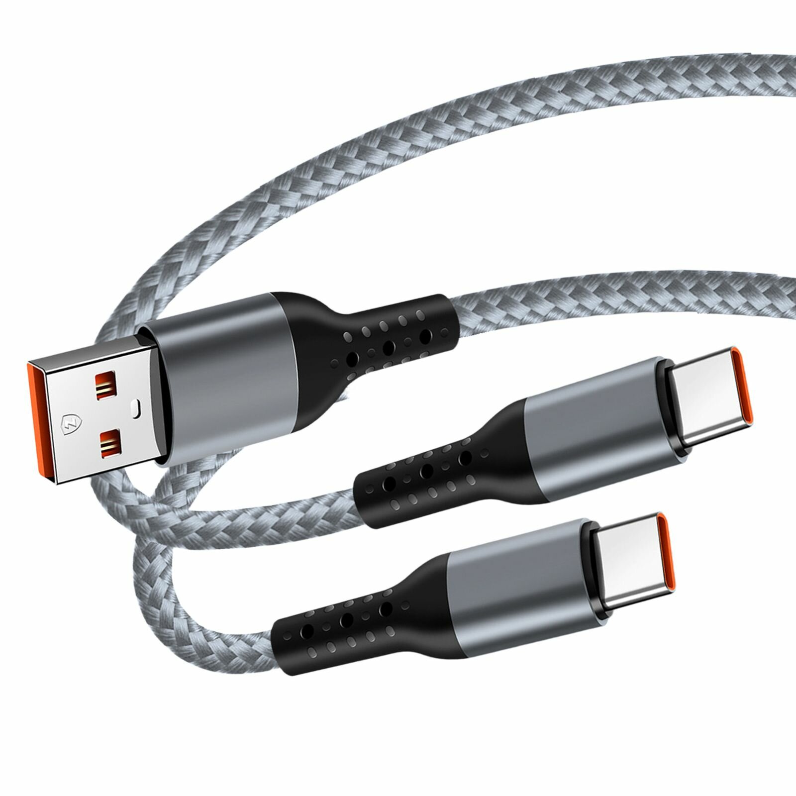 Кабель для зарядки USB двойной Type C емкостью 66 ВТ для планшетов и телефонов