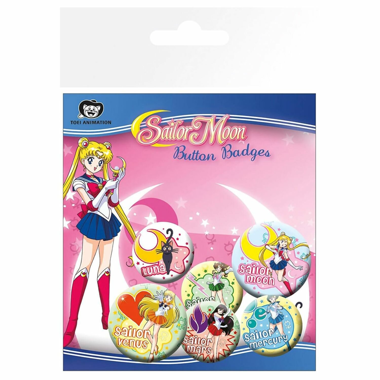 Набор значков ABYstyle Sailor Moon BP0619, металл, 6 шт, разного диаметра — фото 1