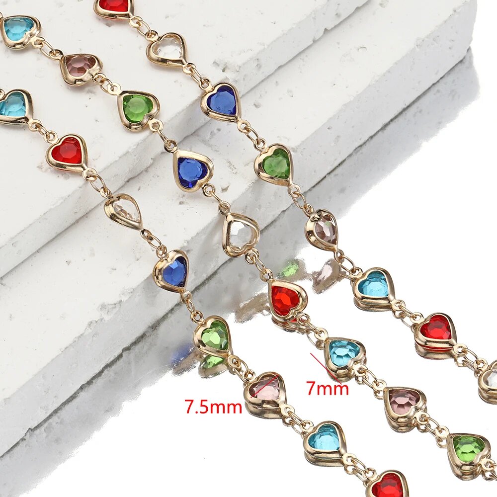 Цепочка из меди с кристаллами Ailimi 4 мм