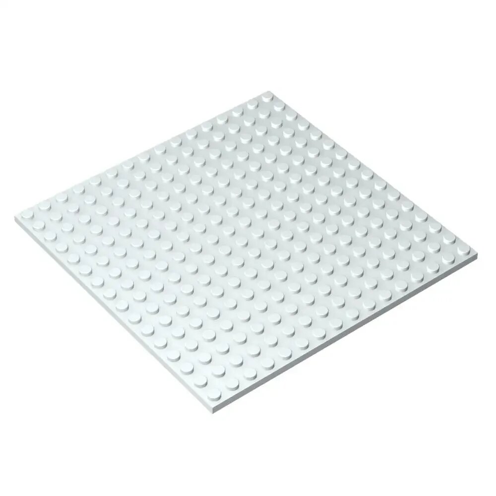 Белый пластиковый строительный блок Gobricks 16x16 (091)